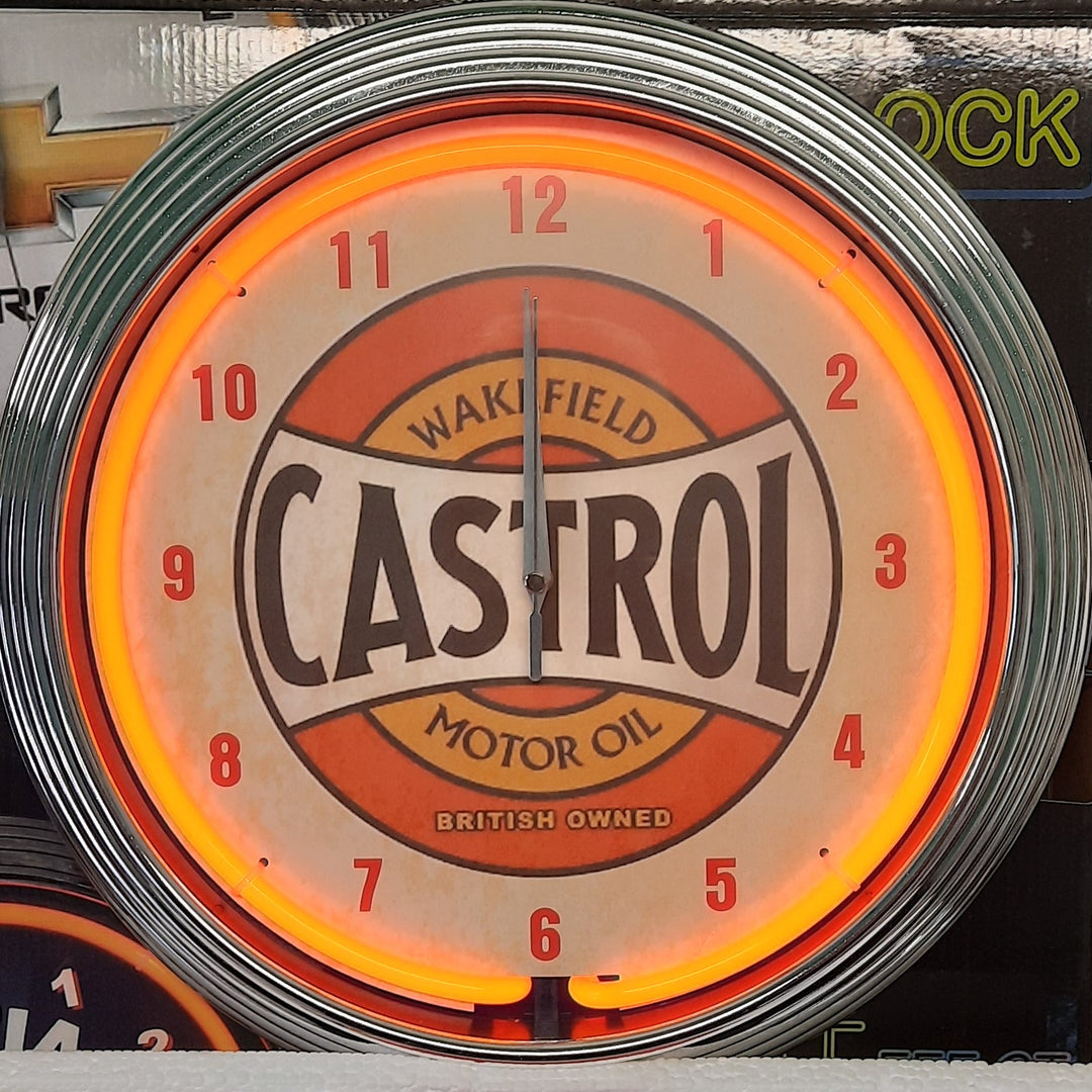 Castrol Wakefield Motor Oil Neon Clock - NENC-137 – Neon Effect