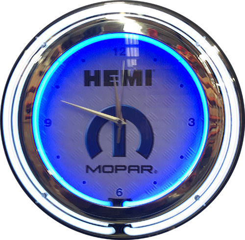Hemi Mopar Double Tube Neon Clock - NENC-601 – Neon Effect