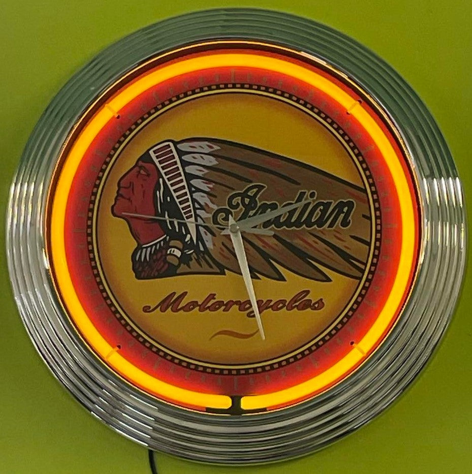 Indian Motorcycles Neon Clock - NENC-521 – Neon Effect